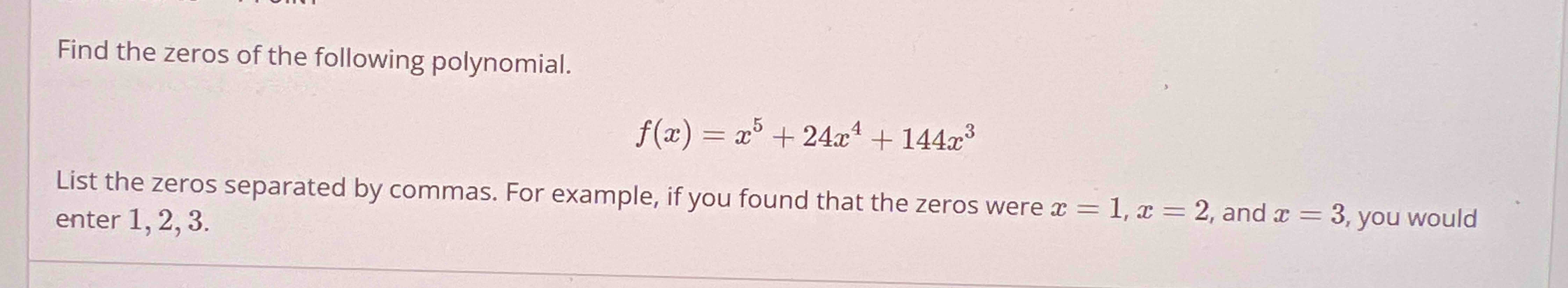 Solved Find the zeros of the following | Chegg.com