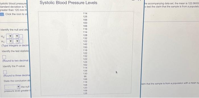 Solved Systolic blood pessure levels abeve 120 mm Ho are | Chegg.com