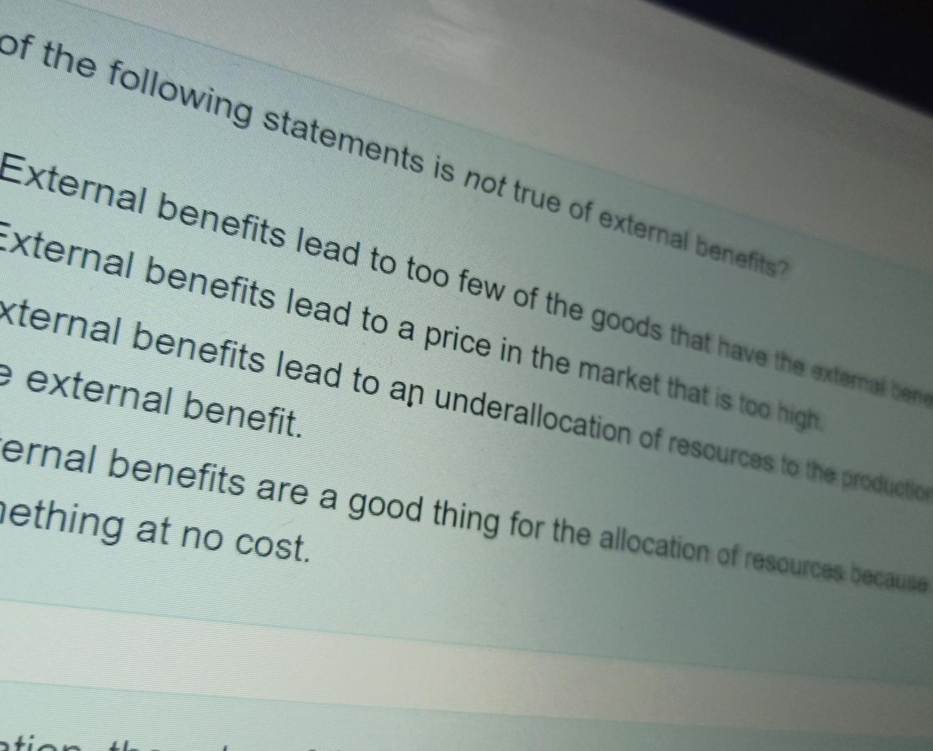 Solved of the following statements is not true of external | Chegg.com