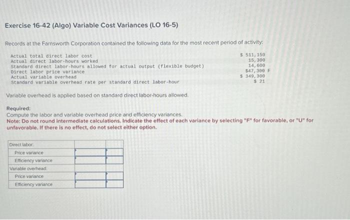 Solved Required: Compute the labor and variable overhead | Chegg.com