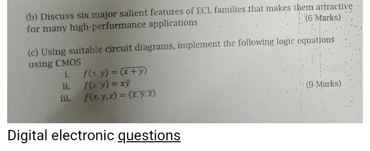 Solved (b) Discuss six major salient features of ECL | Chegg.com