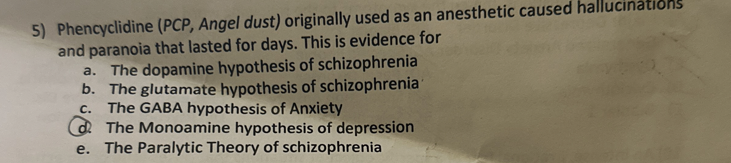 Solved Phencyclidine (PCP, ﻿Angel dust) ﻿originally used as | Chegg.com