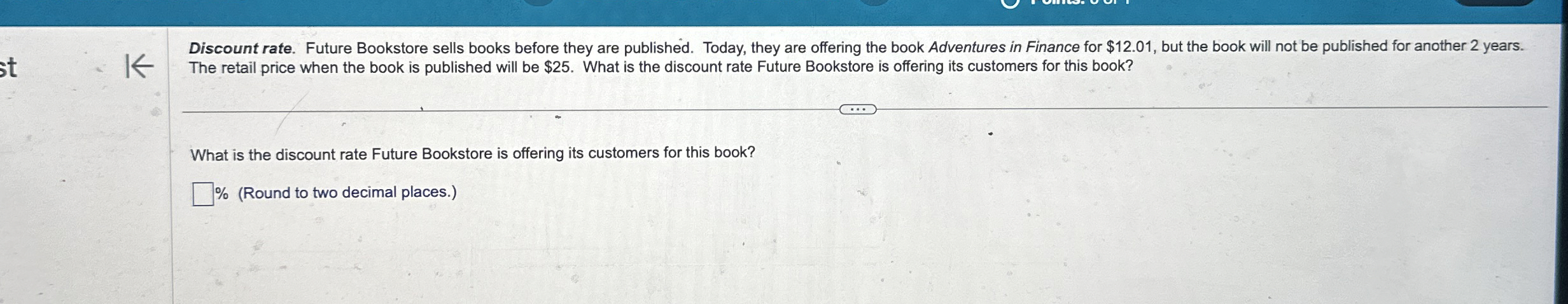 Solved Discount rate. Future Bookstore sells books before | Chegg.com