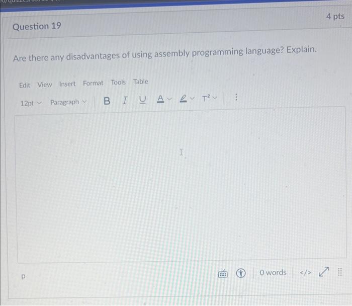 Solved Are there any disadvantages of using assembly | Chegg.com