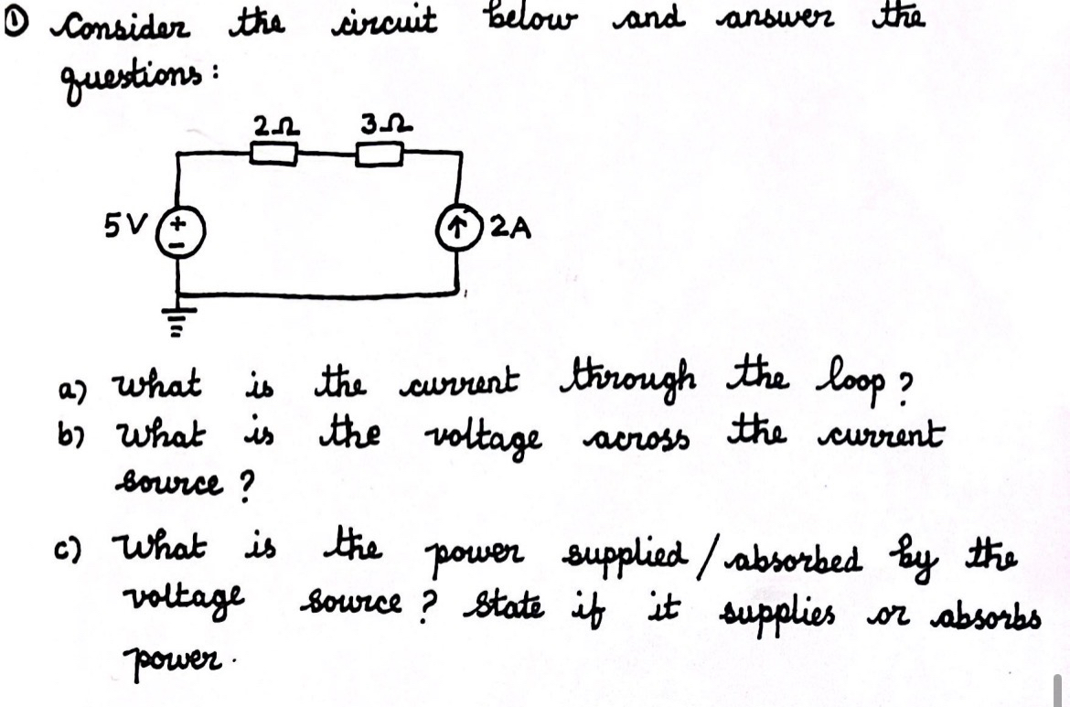 Solved (1) ﻿Consider the sircuit below and answer the | Chegg.com
