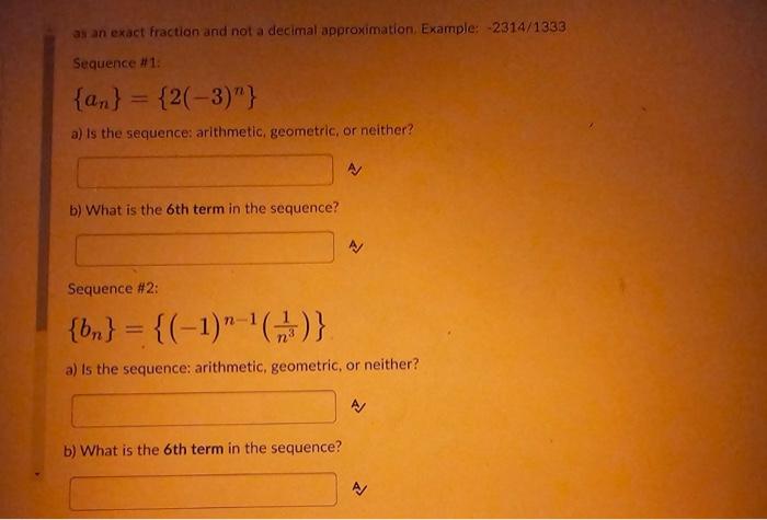 Solved For each sequence of the 3 seqences below, a) | Chegg.com