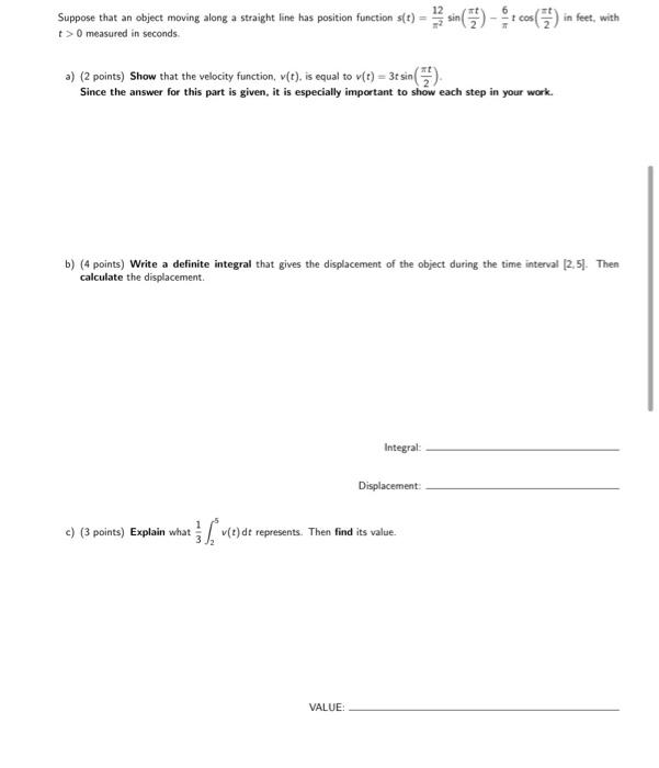 Solved Suppose that an object moving along a straight line | Chegg.com