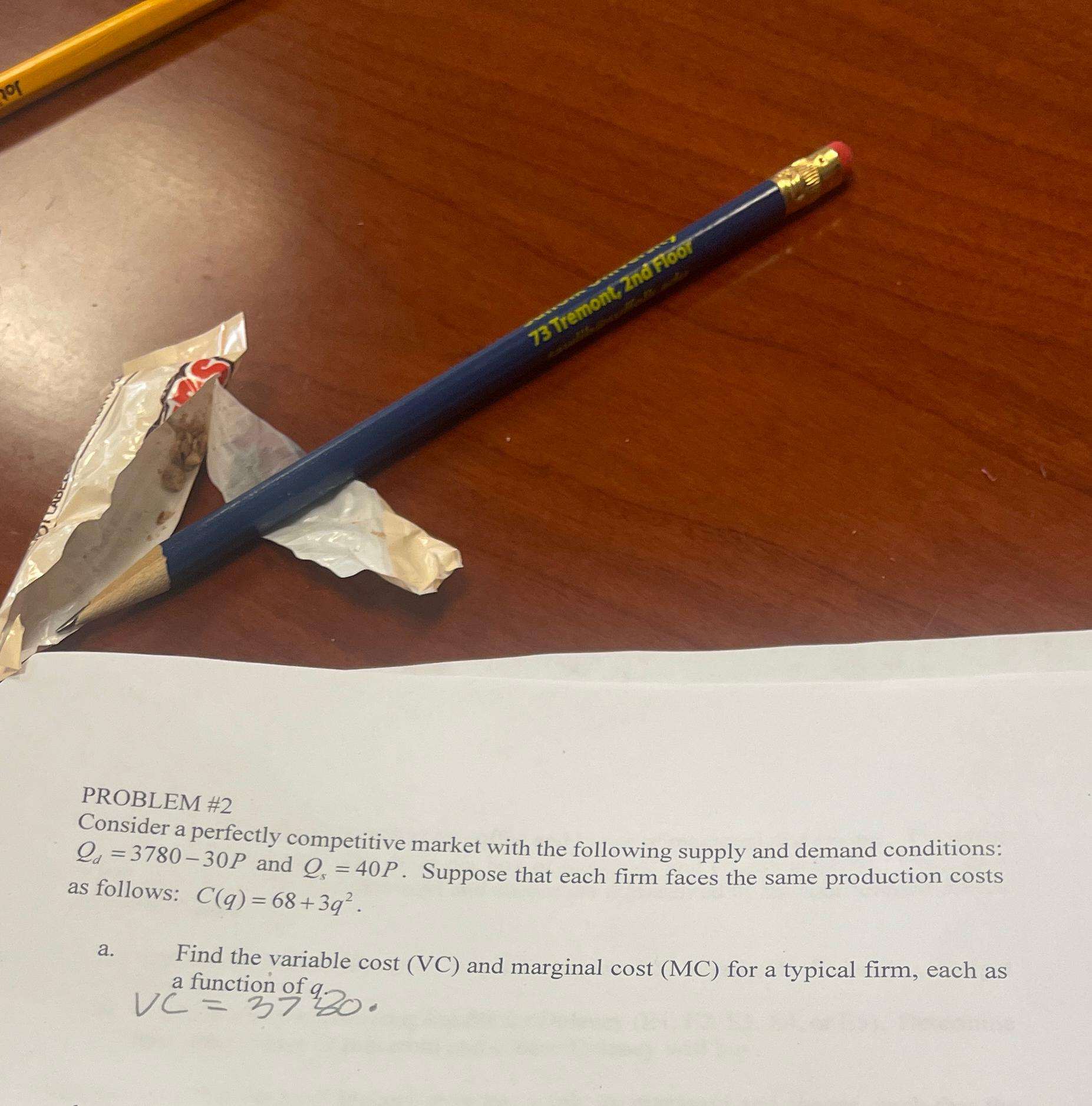 Solved Find the variable cost VC and the marginal cost | Chegg.com