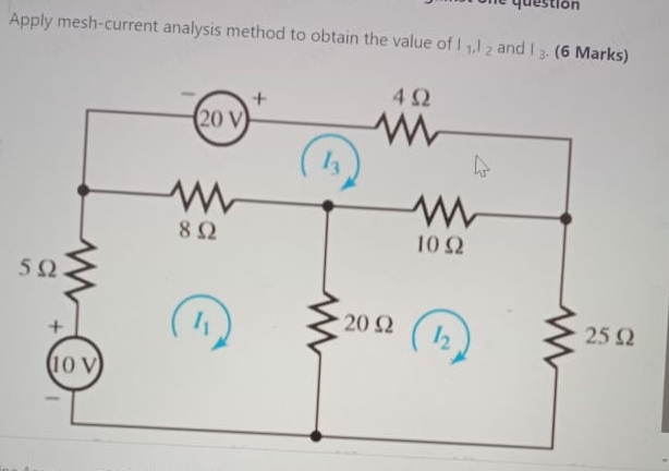 Solved Apply mesh-current analysis method to obtain the | Chegg.com