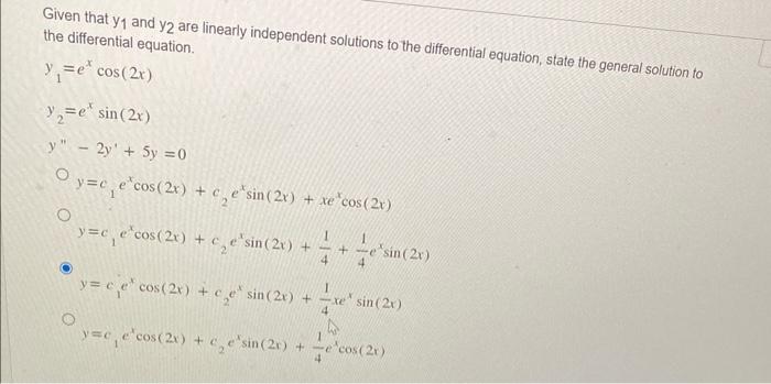 Given that y1 and y2 are linearly independent | Chegg.com