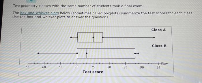 Solved Two geometry classes with the same number of students | Chegg.com