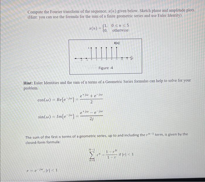 Solved Compute the Fourier transform of the sequence, x(n) | Chegg.com