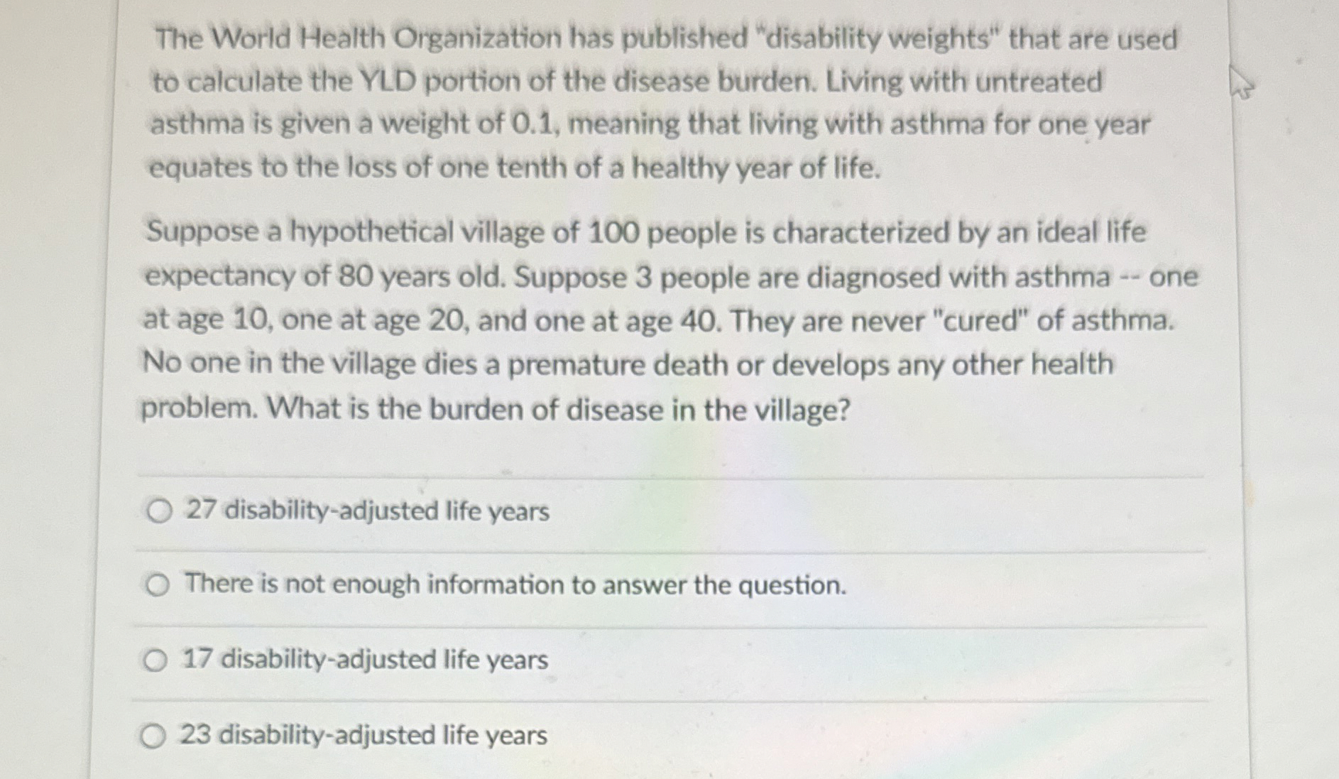 Solved The World Health Organization has published | Chegg.com