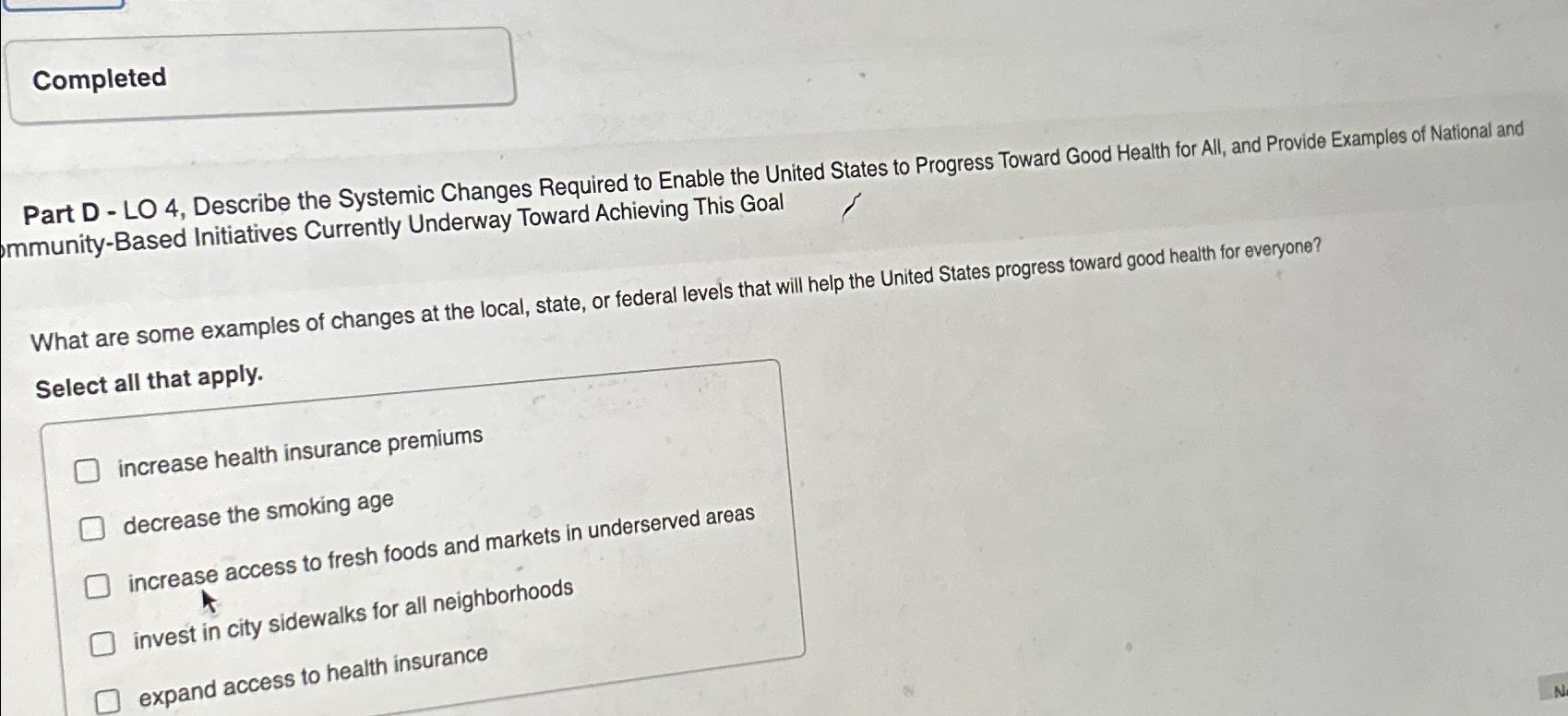 Solved CompletedPart D - ﻿LO 4, ﻿Describe the Systemic | Chegg.com