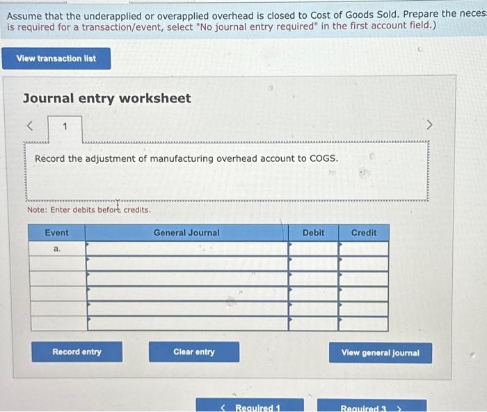Solved Exercise 3-8 (Algo) Applying Overhead; Journal | Chegg.com