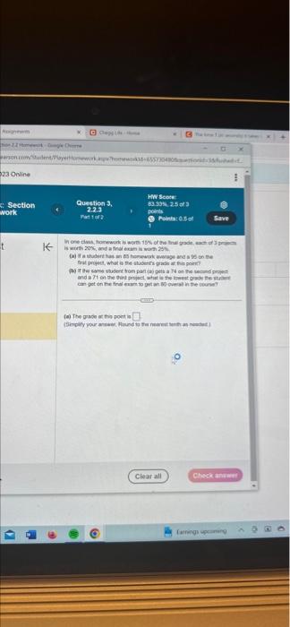 Solved Assignments ction 2.2 Homework - Google Chrome 23 | Chegg.com