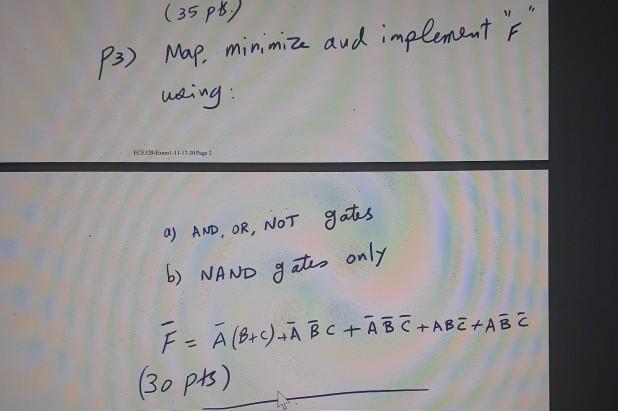 Solved (35pt.) P3) Map, minimize and implement & using | Chegg.com