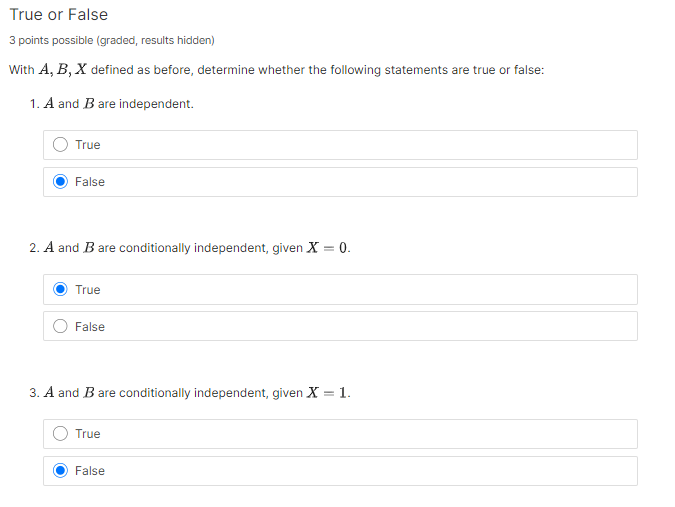 Solved True Or False3 ﻿points Possible Graded ﻿results 