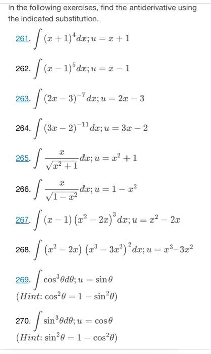 In the following exercises, find the antiderivative | Chegg.com