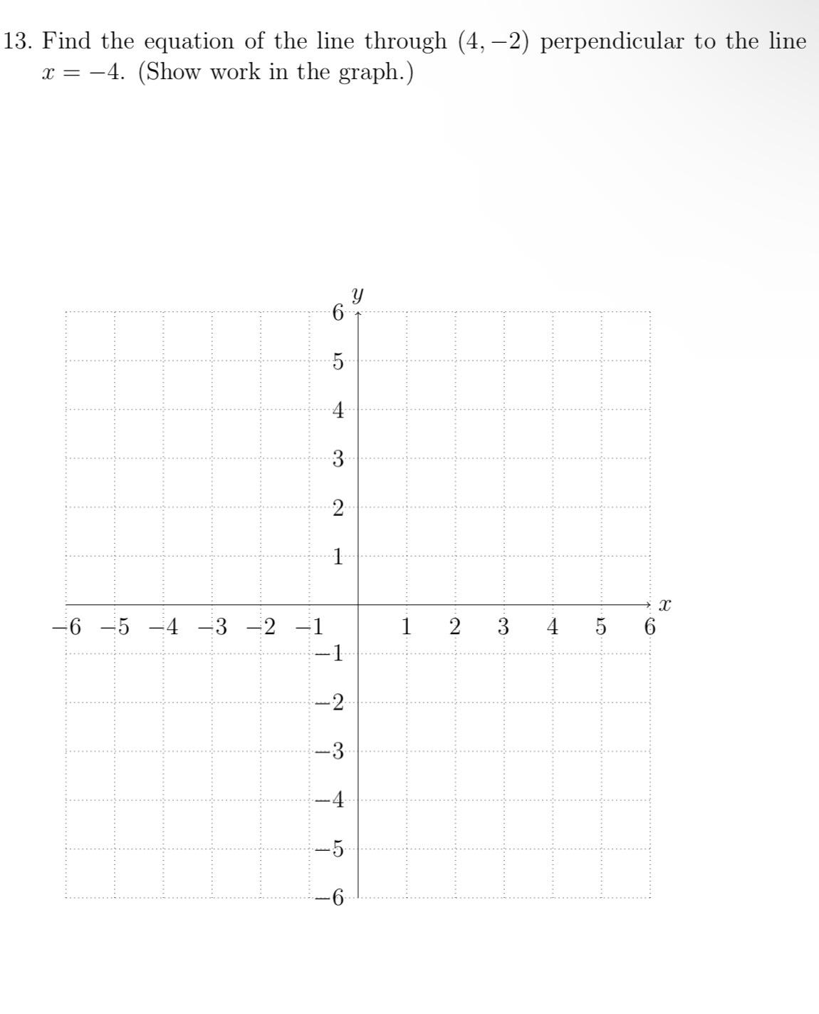 Solved Find the equation of the line through (4,-2) | Chegg.com