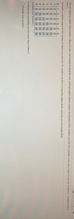 Solved You are playing a game that involves rolling two | Chegg.com