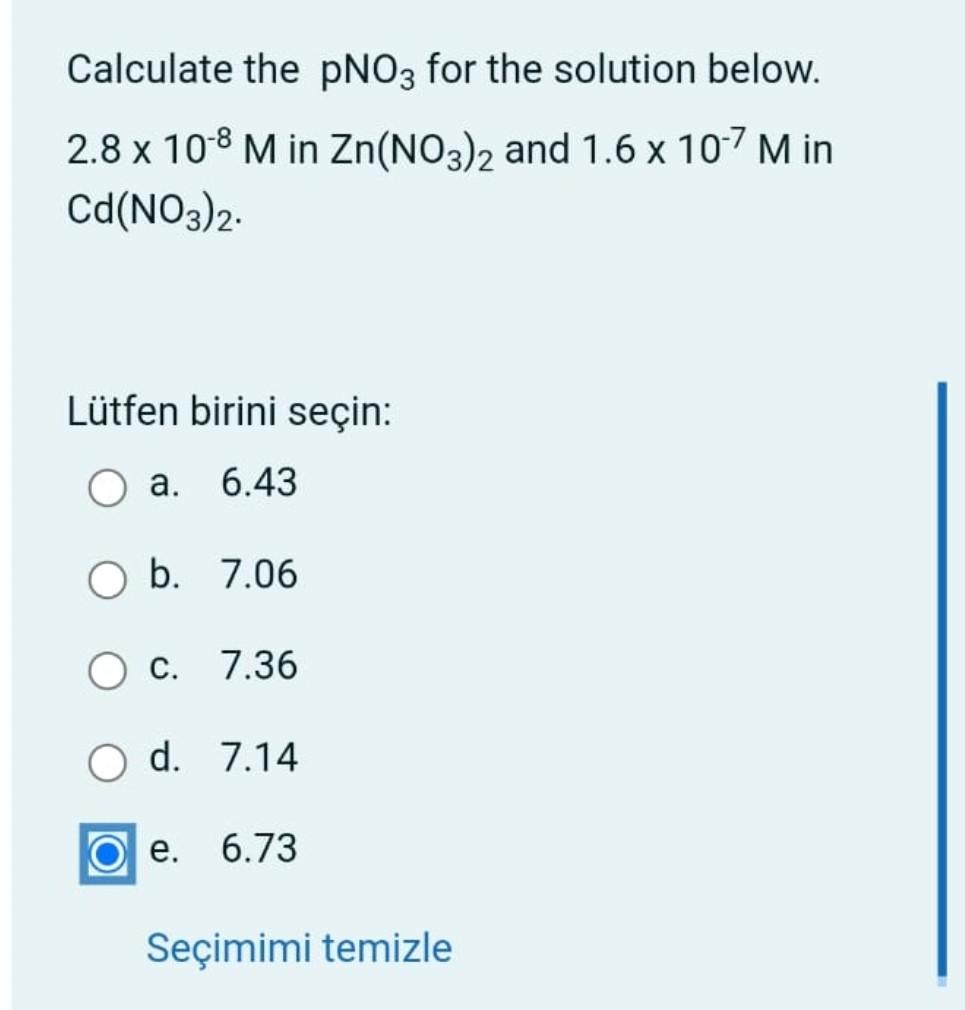 Solved Calculate the pNO3 for the solution below. 2.8 x 10-8 | Chegg.com