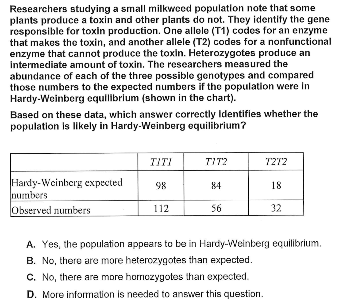 Solved Researchers studying a small milkweed population note | Chegg.com