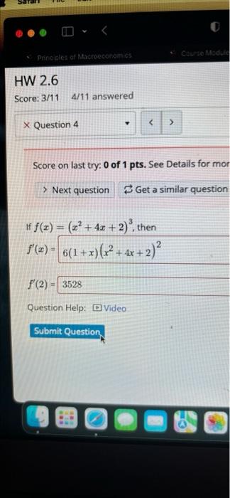 Solved HW 2.6 Score: 4/11 answered X Question 4
