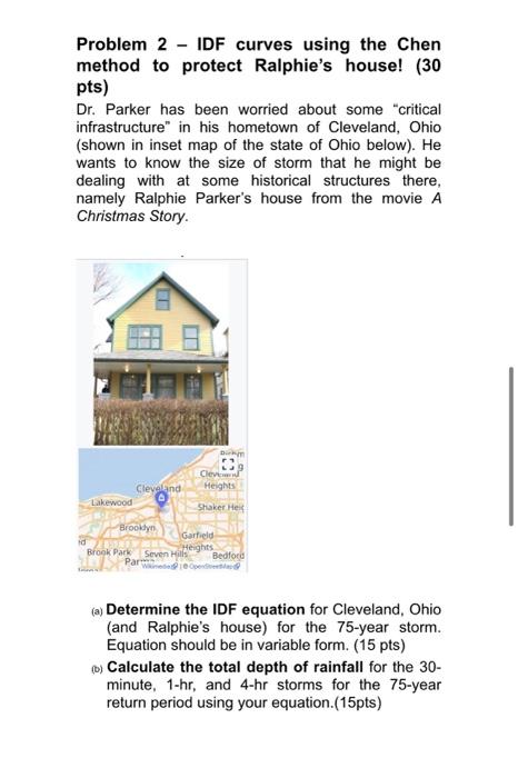 Solved Problem 2 - IDF curves using the Chen method to | Chegg.com