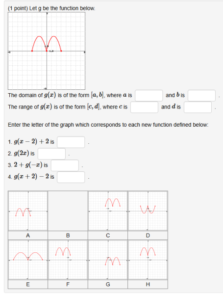 (1 ﻿noint) ﻿Let a be ﻿the function below.The domain | Chegg.com