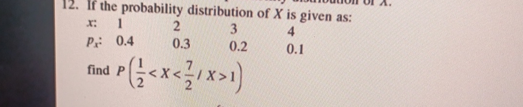 Solved If the probability distribution of x ﻿is given | Chegg.com