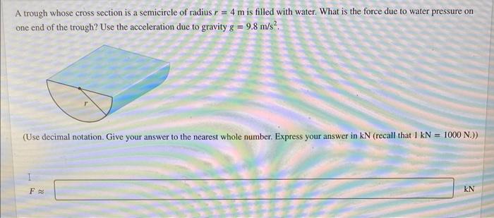 Solved A trough whose cross section is a trapezoid is b=4 m | Chegg.com