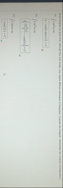 Solved Three integrals are given that, although they look | Chegg.com