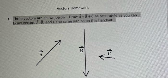 Solved Vectors Homework 1. Three vectors are shown below. | Chegg.com