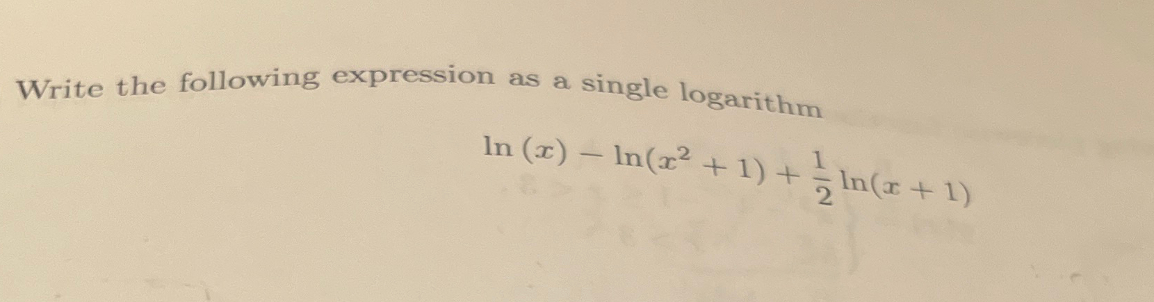 Solved Write the following expression as a single | Chegg.com
