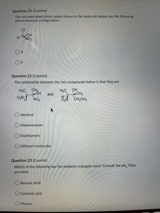 Solved Question 21 (3 points) The red asterisked chiral | Chegg.com