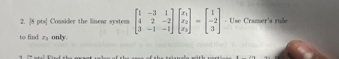 Solved [ 8 ﻿pts] ﻿Consider the linear system | Chegg.com