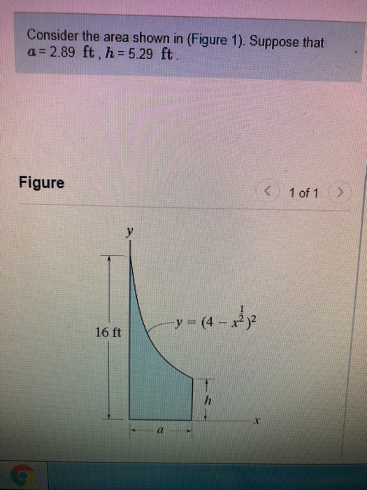 Solved Consider The Area Shown In Figure 1 Suppose That A