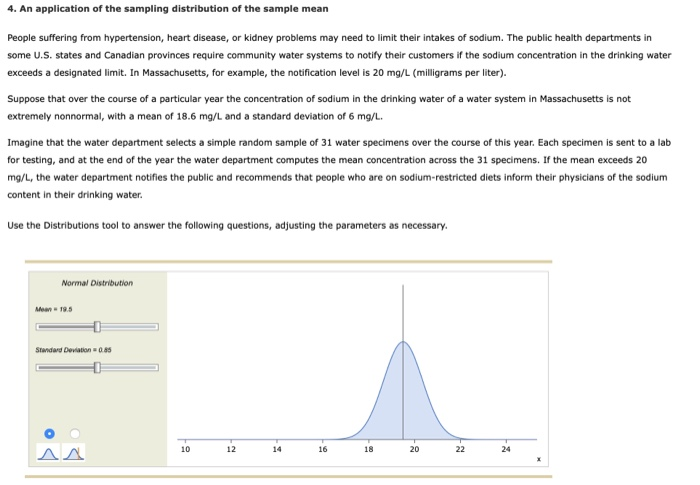Solved 4. An application of the sampling distribution of the | Chegg.com
