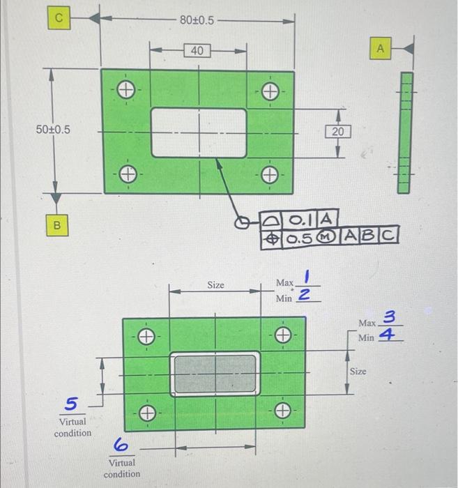 Solved 4. The minimum vertical size of the hole is 5. The | Chegg.com