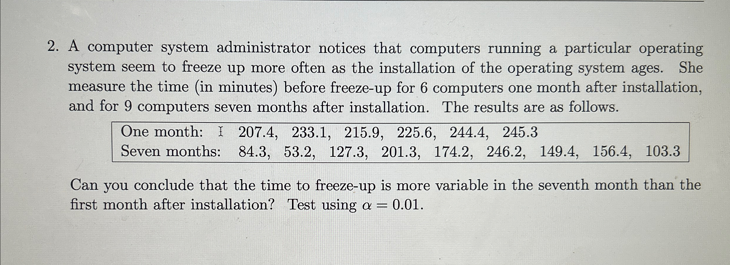 Solved A computer system administrator notices that | Chegg.com