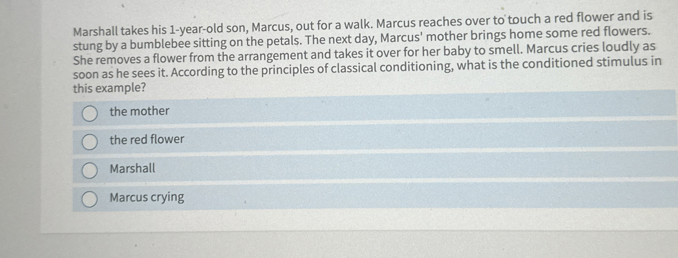Solved Marshall takes his 1-year-old son, Marcus, out for a | Chegg.com