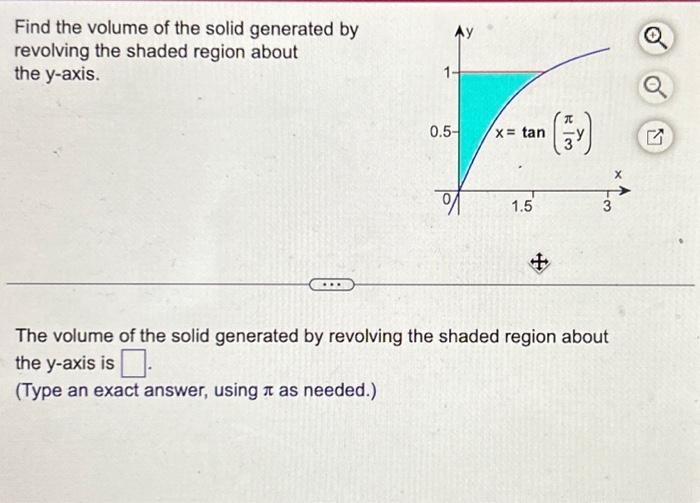 Solved Find the volume of the solid generated by revolving | Chegg.com