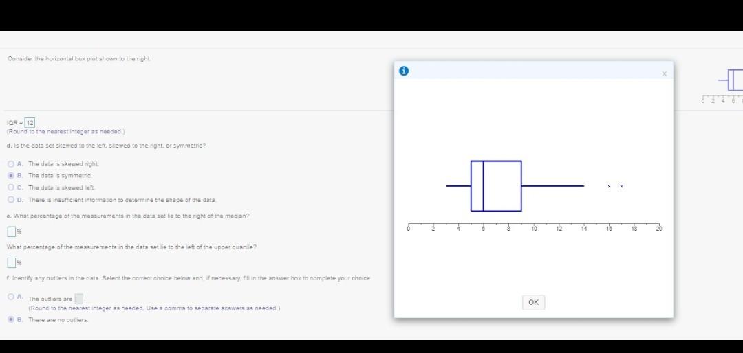 Solved Consider the horizontal box plot shown to the right | Chegg.com