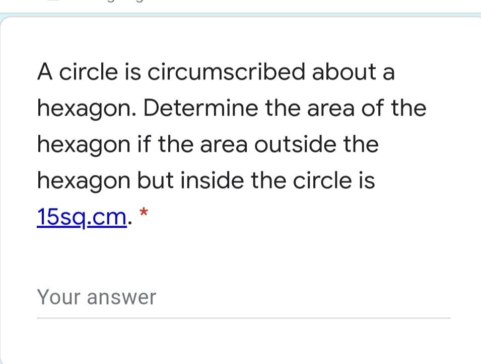 Solved A circle is circumscribed about a hexagon. Determine | Chegg.com