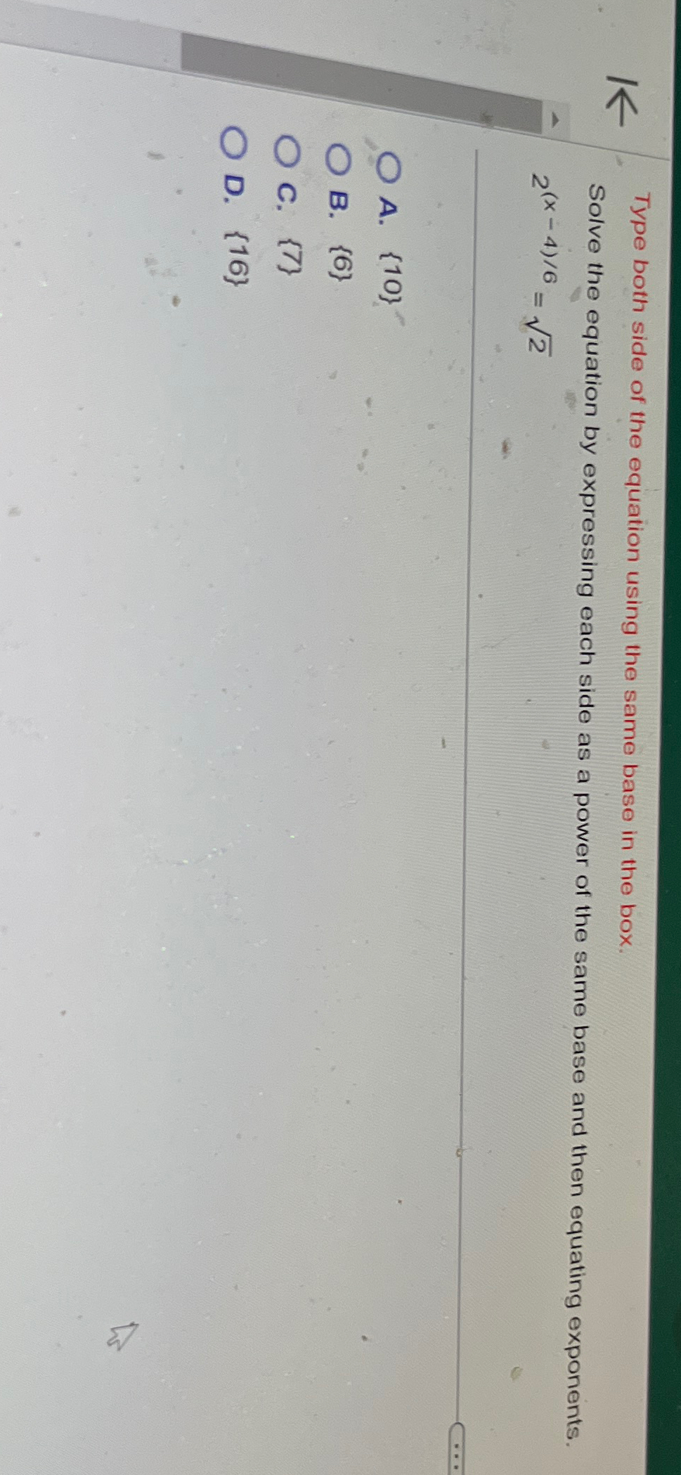 Solved Type both side of the equation using the same base in | Chegg.com