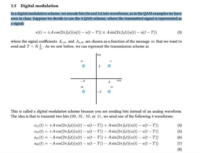 3.3 Digital modulation In a digital modulation | Chegg.com