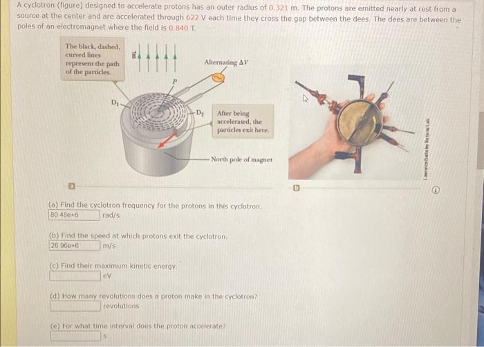 Solved A cyclotron (figure) designed to accelerate protons | Chegg.com