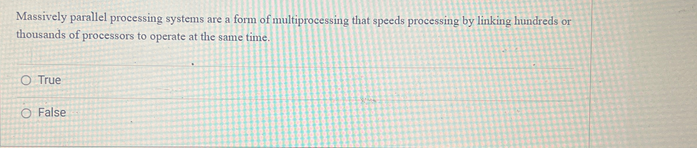 Solved Massively Parallel Processing Systems Are A Form Of 