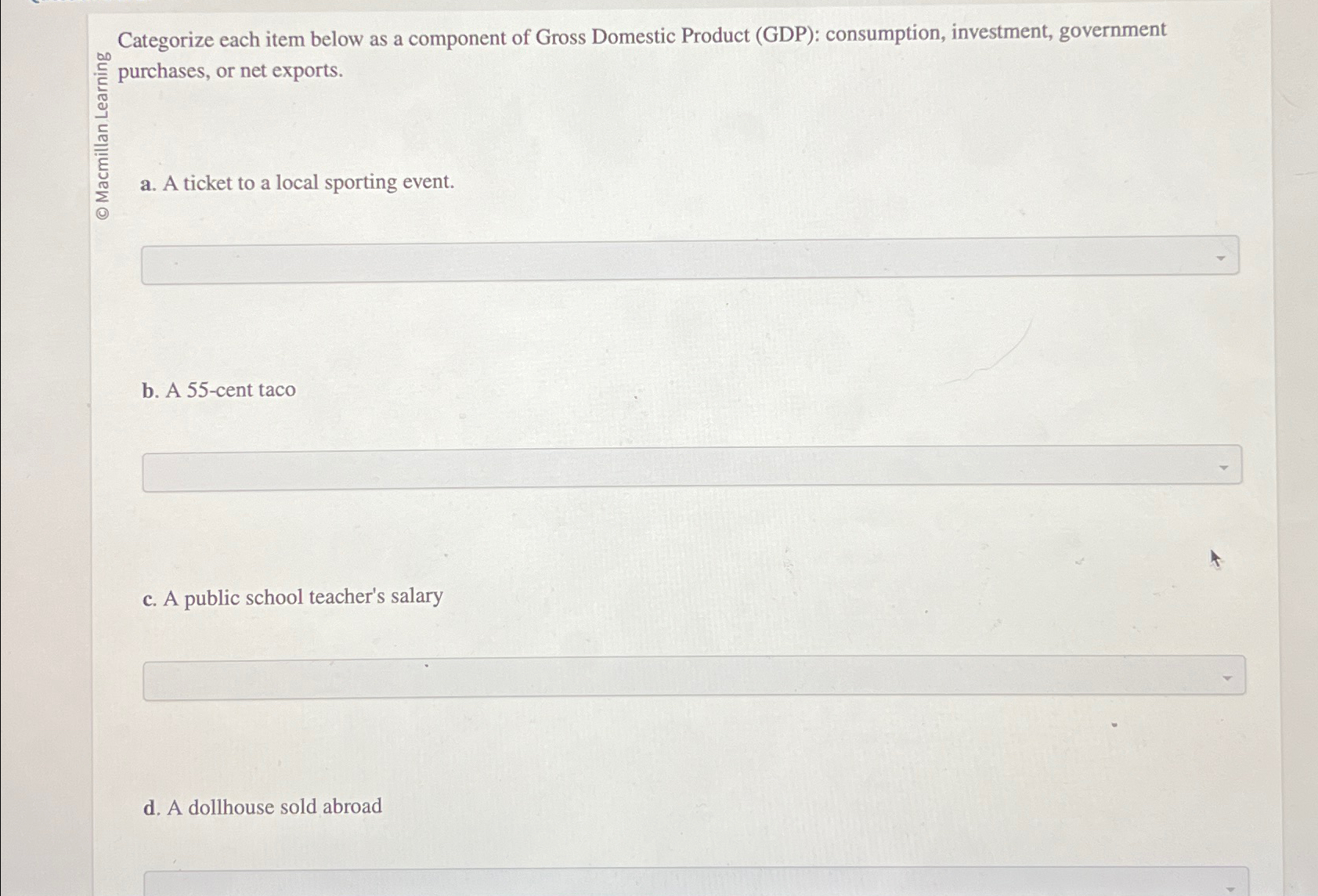 Solved Categorize each item below as a component of Gross | Chegg.com